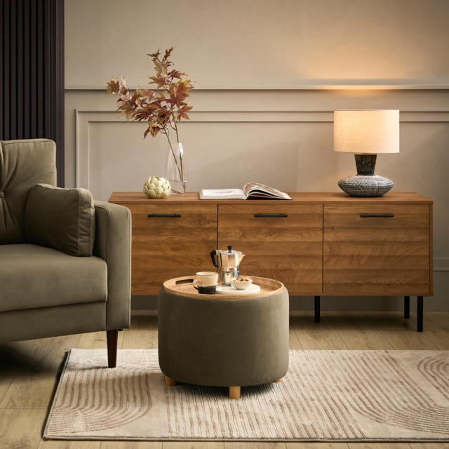 Toronto Wide Dark Wood TV Stand by Homebase | ufurnish.com