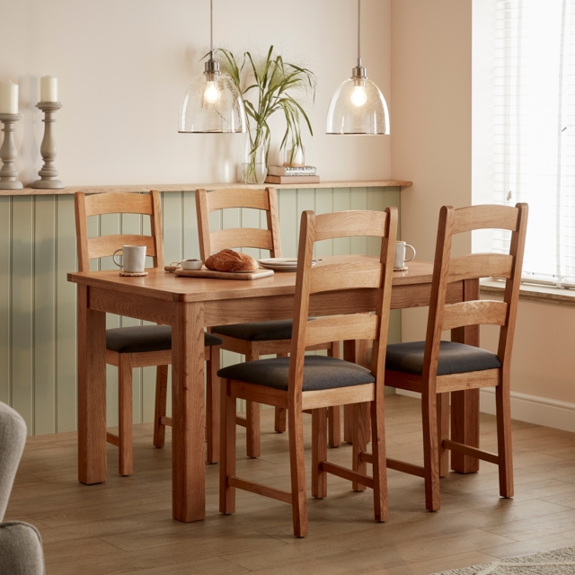 Set of 2 Norbury Oak Dining Chairs - Natural by Homebase | ufurnish.com