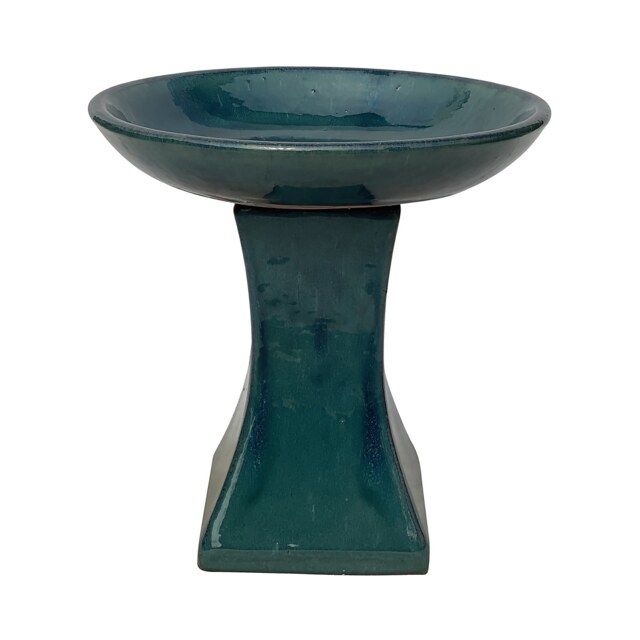 Chiswick Green Glazed Bird Bath by Homebase | ufurnish.com