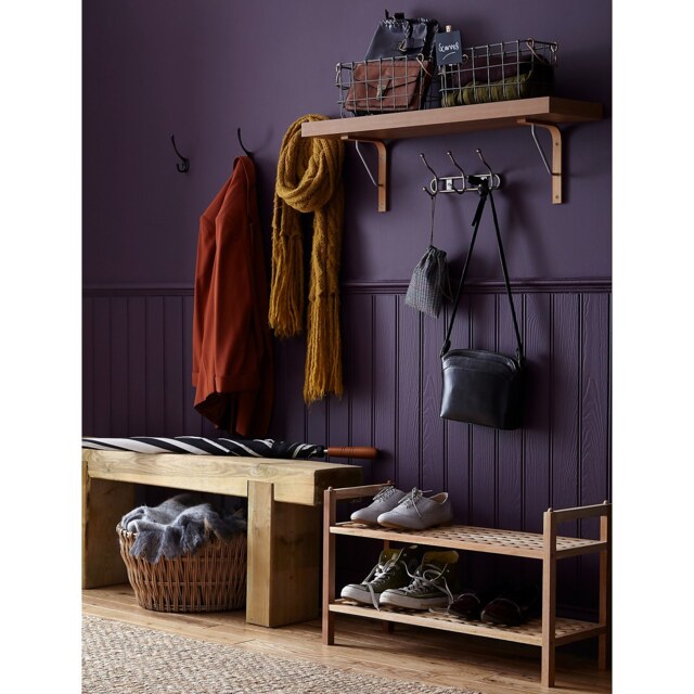 2 Tier Shoe Rack - Walnut by Homebase | ufurnish.com