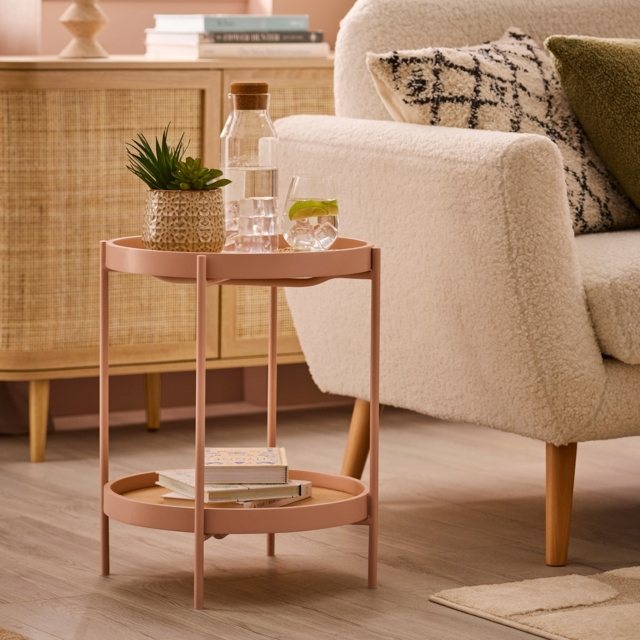 Eve Side Table - Cameo Pink by Homebase | ufurnish.com