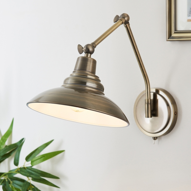 Whitstable Wall Light - Antique Brass by Homebase | ufurnish.com