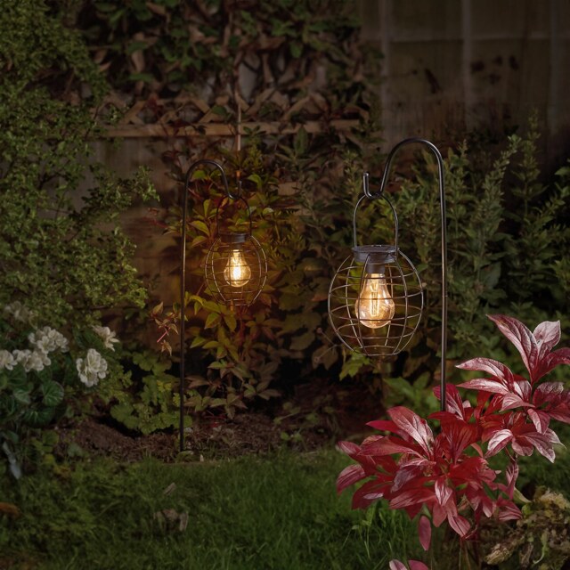 The Solar Company Hanging Cage Light with Crook - 2pk by Homebase ...