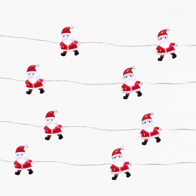 40 LED Santa Copper Wire Decorative Battery Operated Christmas String ...