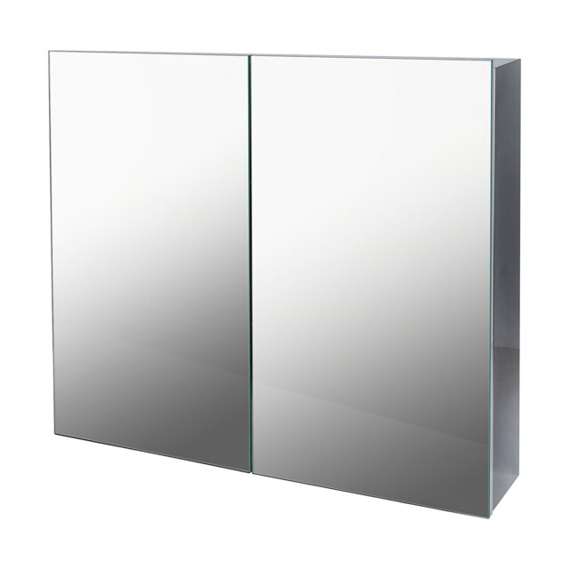 Bathstore Small Mirrored Bathroom Cabinet, Double Door - Stainless ...