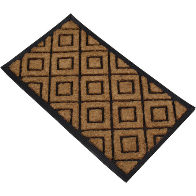 Check Rubber Coir Doormat - 40 x 70cm by Homebase | ufurnish.com
