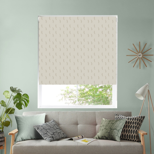 Lister Cartwright Natural Micro Fern Leaf Blackout Blind - 180cm by ...