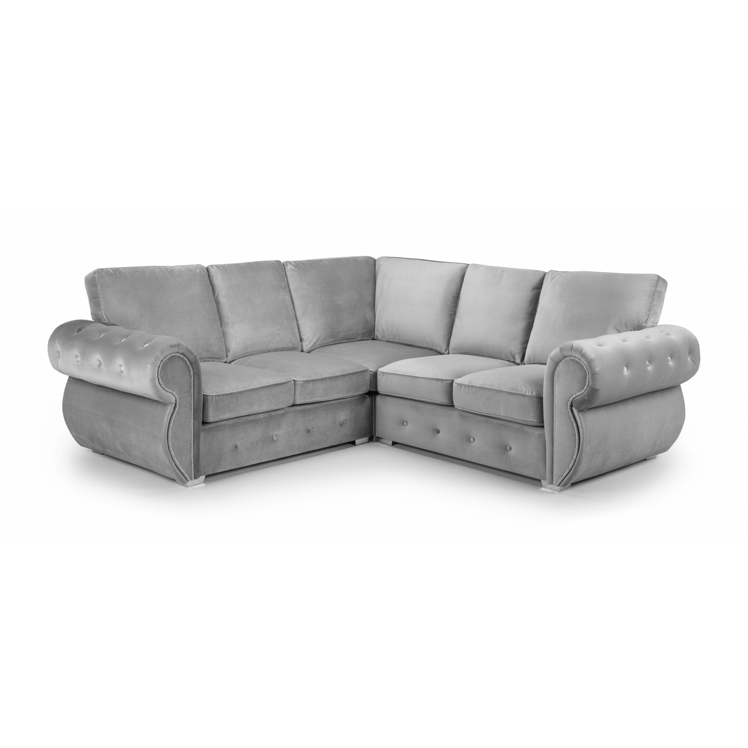 Belfast Fullback Sofa Plush Grey Large Corner by Honeypot Furniture | ufurnish.com