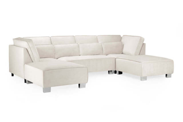 Sloane Sofa Cream U Shape Corner by Honeypot Furniture | ufurnish.com