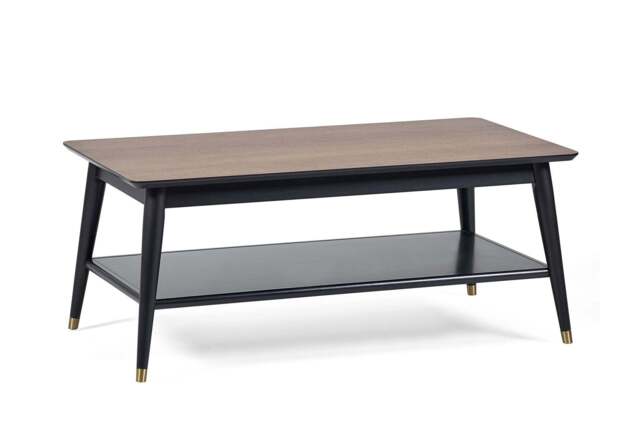 Flavia Coffee Table Black/Walnut by Honeypot Furniture | ufurnish.com