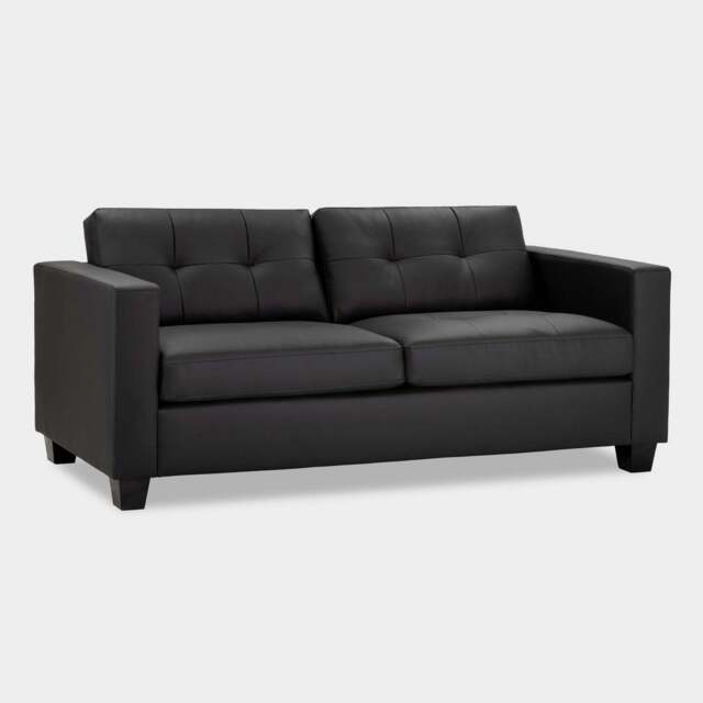 Jerry Sofa Black 3 Seater by Honeypot Furniture | ufurnish.com
