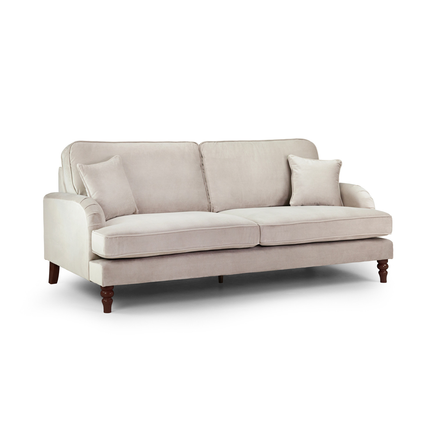 Rupert Sofa Plush Beige 4 Seater by Honeypot Furniture | ufurnish.com