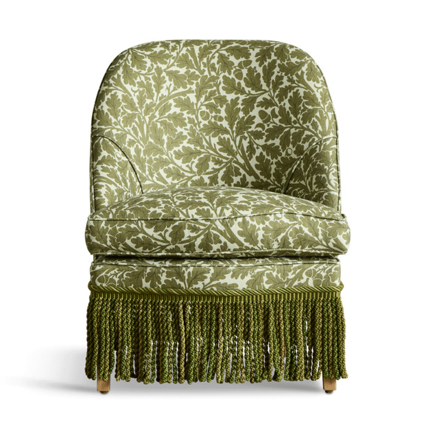 House of Hackney QUERCUS Linen Fireplace Pull-up Chair - Juniper ...