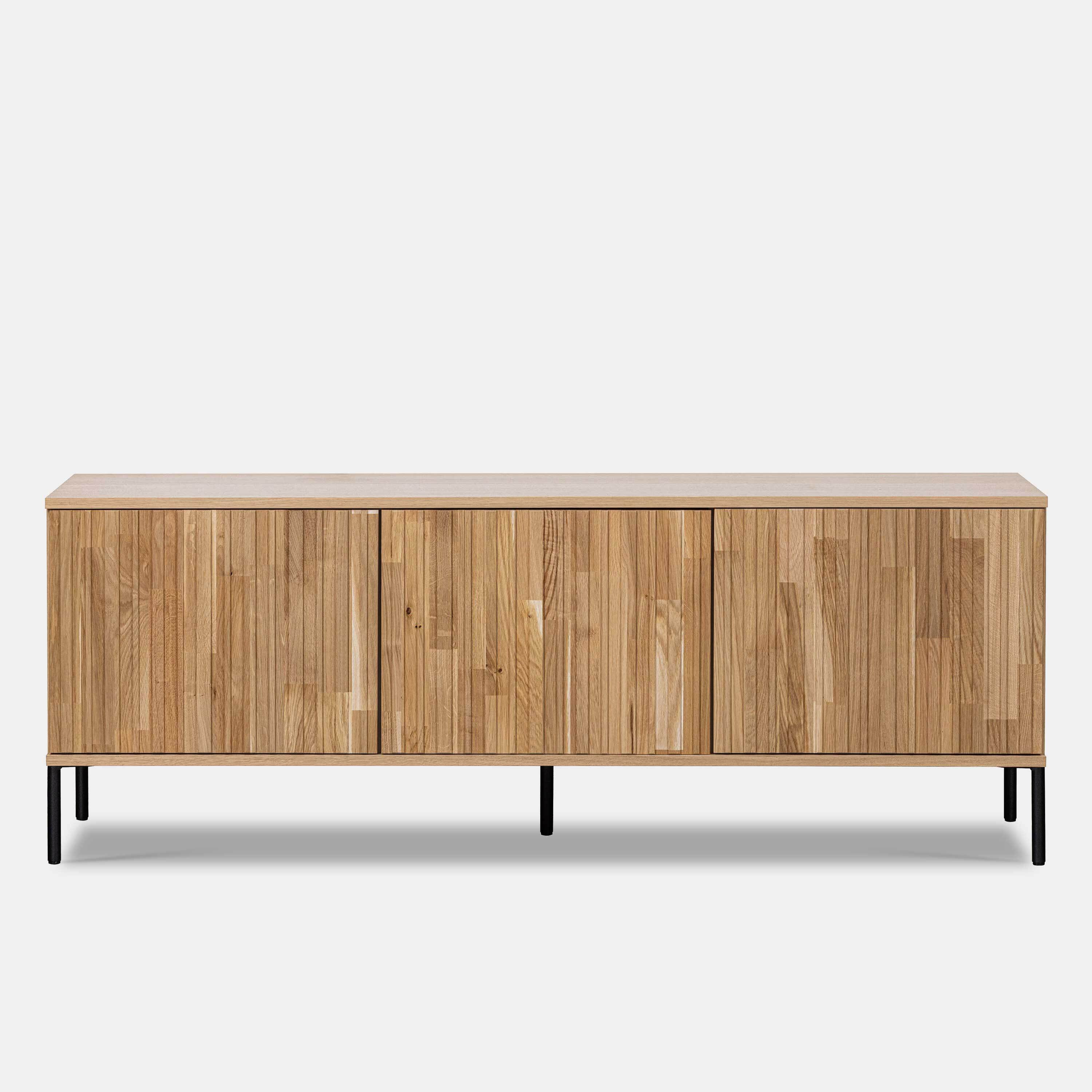 Slatted TV unit - wide oak TV cabinet - ALETA by housecosy by Housecosy ...