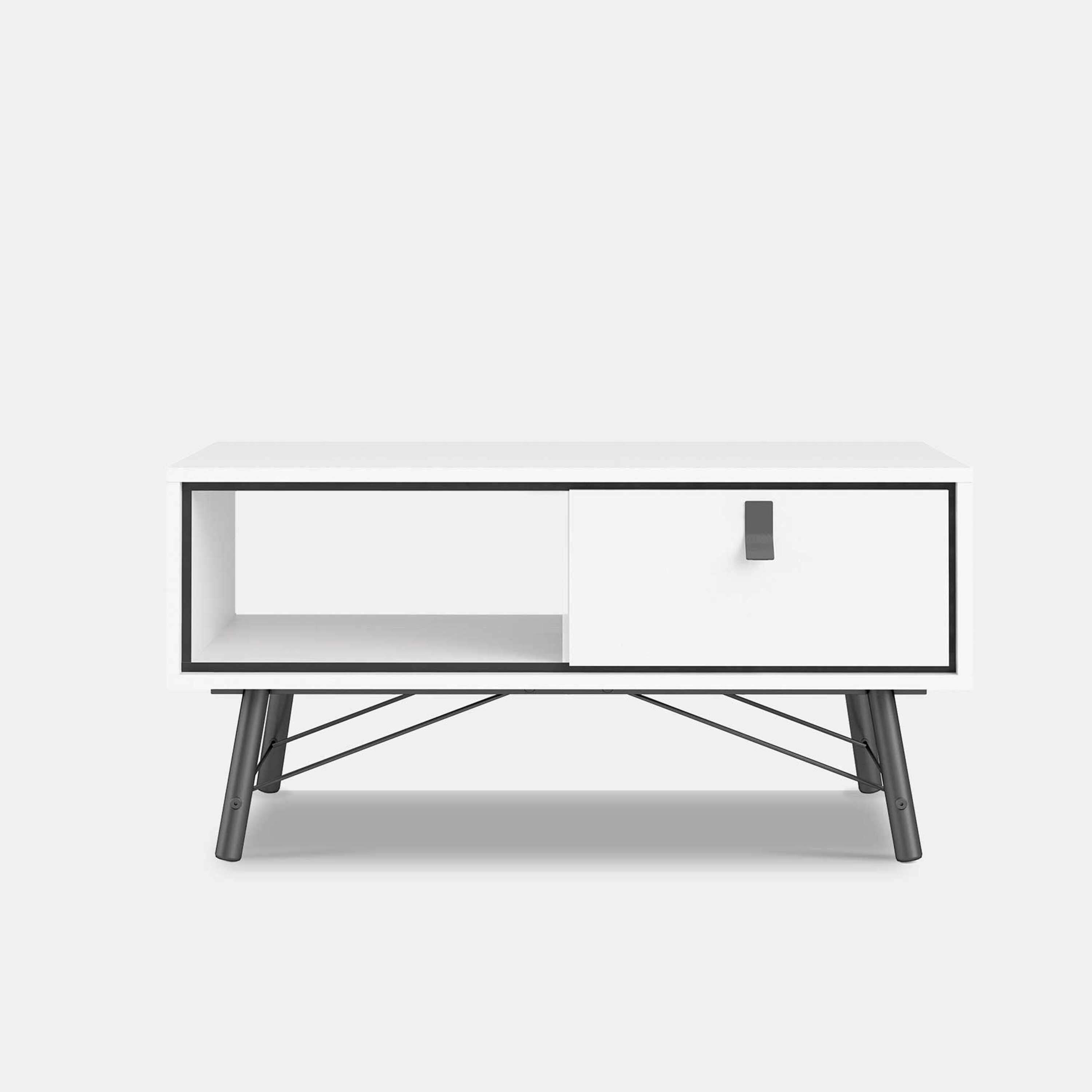 TV Unit White And Black - Compact Media Unit TV Stand - Anders by ...