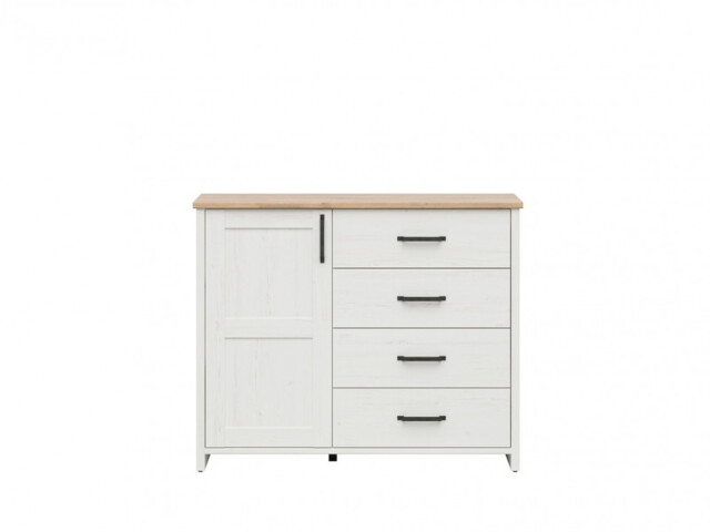 Sideboard Cabinet Storage Unit with Drawers Scandi Compact 120 cm Soft ...