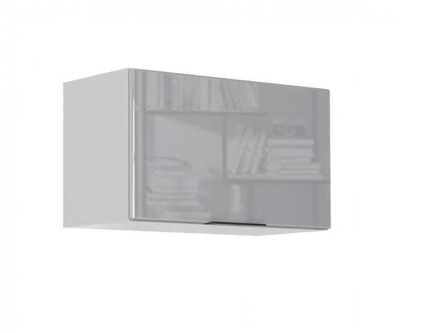 Kitchen Wall Cabinet Light Grey Gloss Extractor Fan Cooker Hood Housing ...