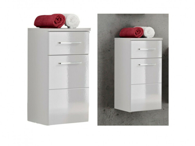 Modern Wall Hung Base Cabinet with Drawer Bathroom Storage Unit White ...