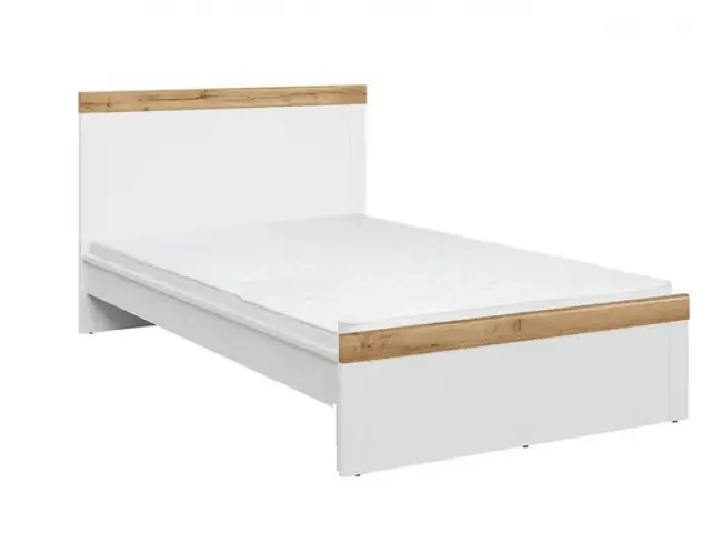 Small Double Euro Bed Frame with Headboard Solid Wood Slats 120cm Euro ...