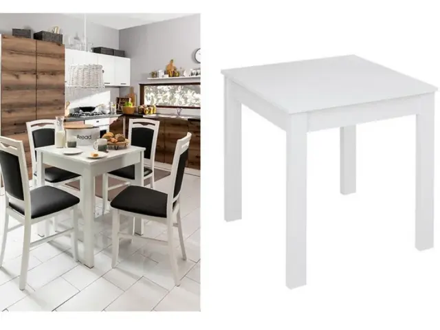 Small Dining Table for 4 Dining Room Alpine White Finish 4 Seater ...