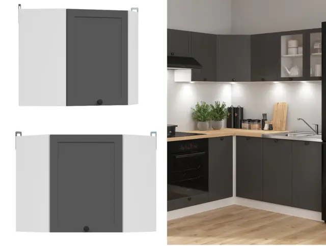 Kitchen Corner Wall Unit 600mm Modern Cupboard Cabinet L Shaped Shaker ...