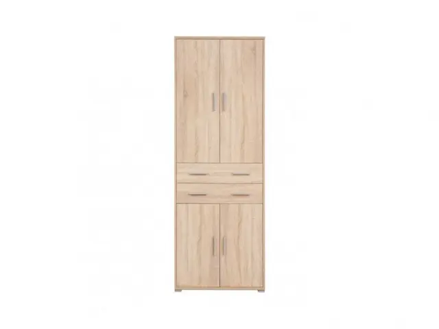 Tall Storage Cabinet with Drawers Closed Bookcase Modern Sonoma Oak ...