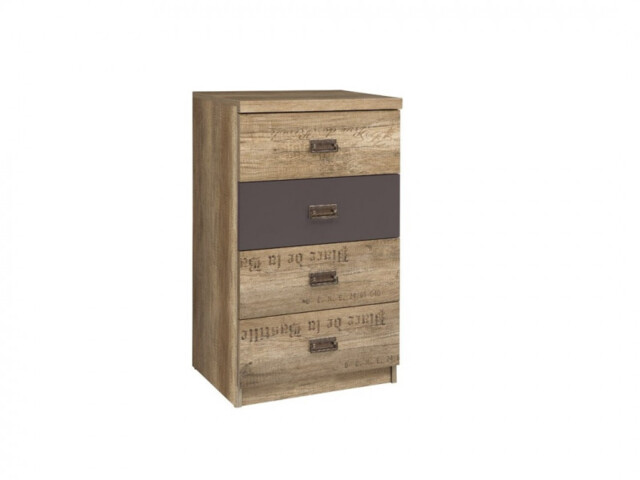 Urban Narrow Bedroom Chest of Drawers Storage Unit 4 Drawer 50cm Oak ...