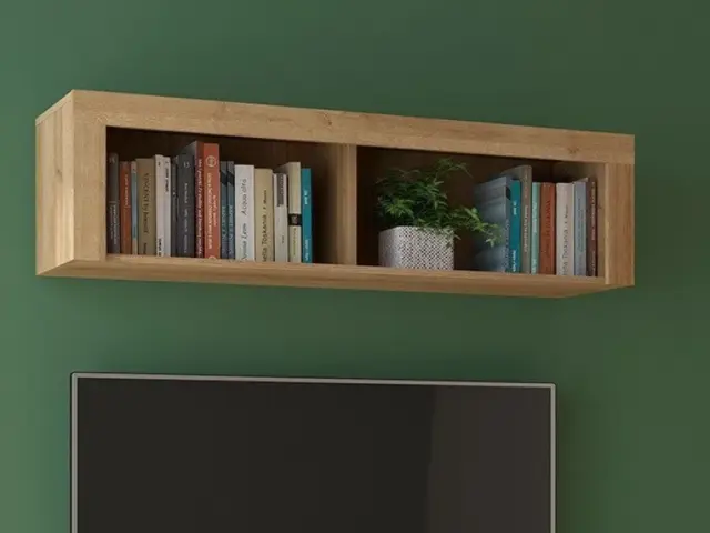 Modern 120cm Wall Mounted Storage Display Unit Shelf with Compartments ...