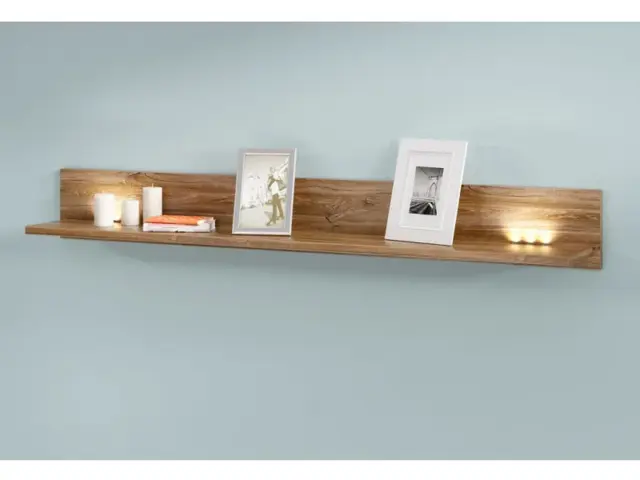 Wall Shelf Floating Panel Display Modern Living Room LED Light 200cm ...