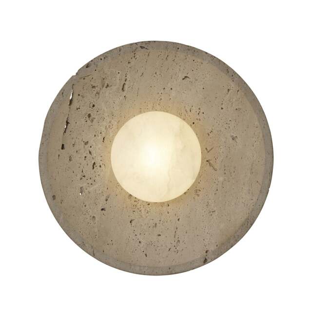 Industville - Travertine & Alabaster Stone Diffuser Wall Light - 10 ...