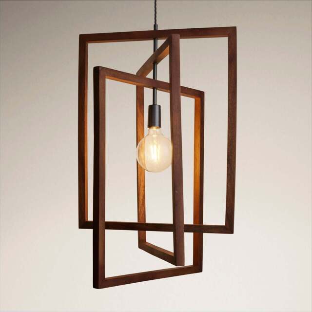 Industville - MERGED - Wooden Geometric Ceiling Pendant Light - 20 Inch ...