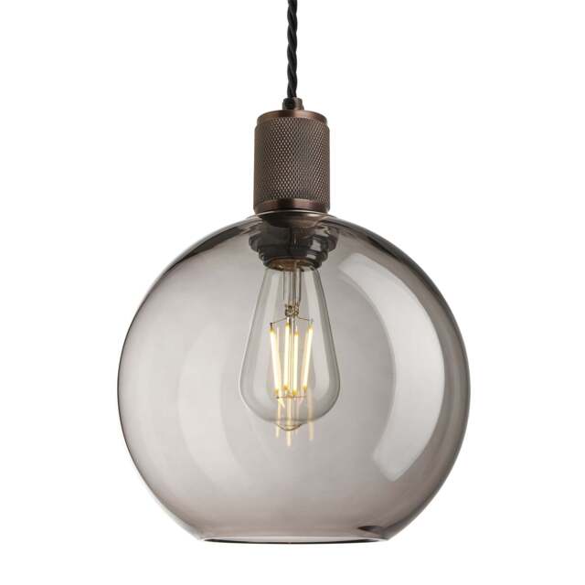 Industville - MERGED - Knurled Glass Globe Pendant Light - 9 Inch by ...