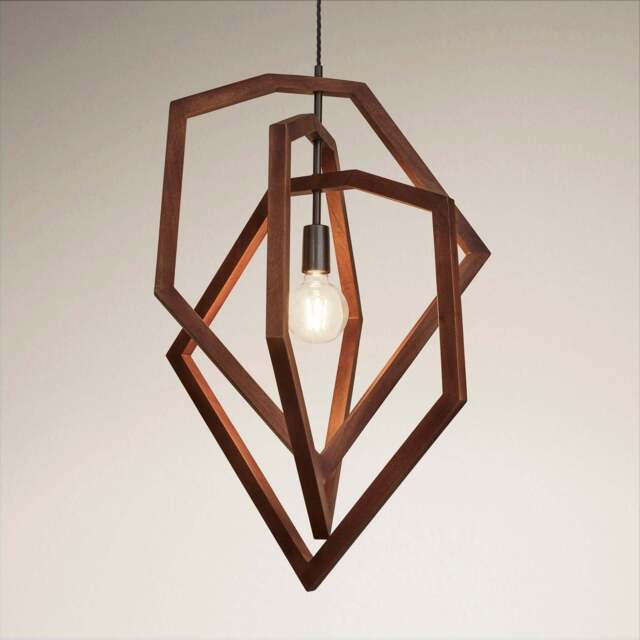Industville - MERGED - Wooden Geometric Ceiling Pendant Light - 20 Inch ...