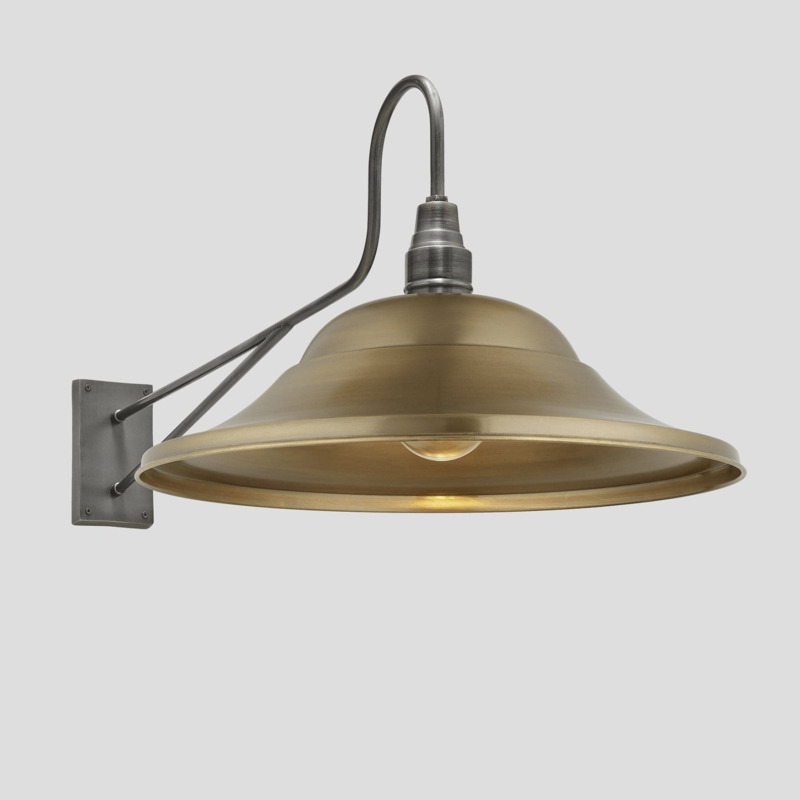 Long Arm Giant Hat Wall Light - 21 Inch - Brass Colour - Brass Material ...
