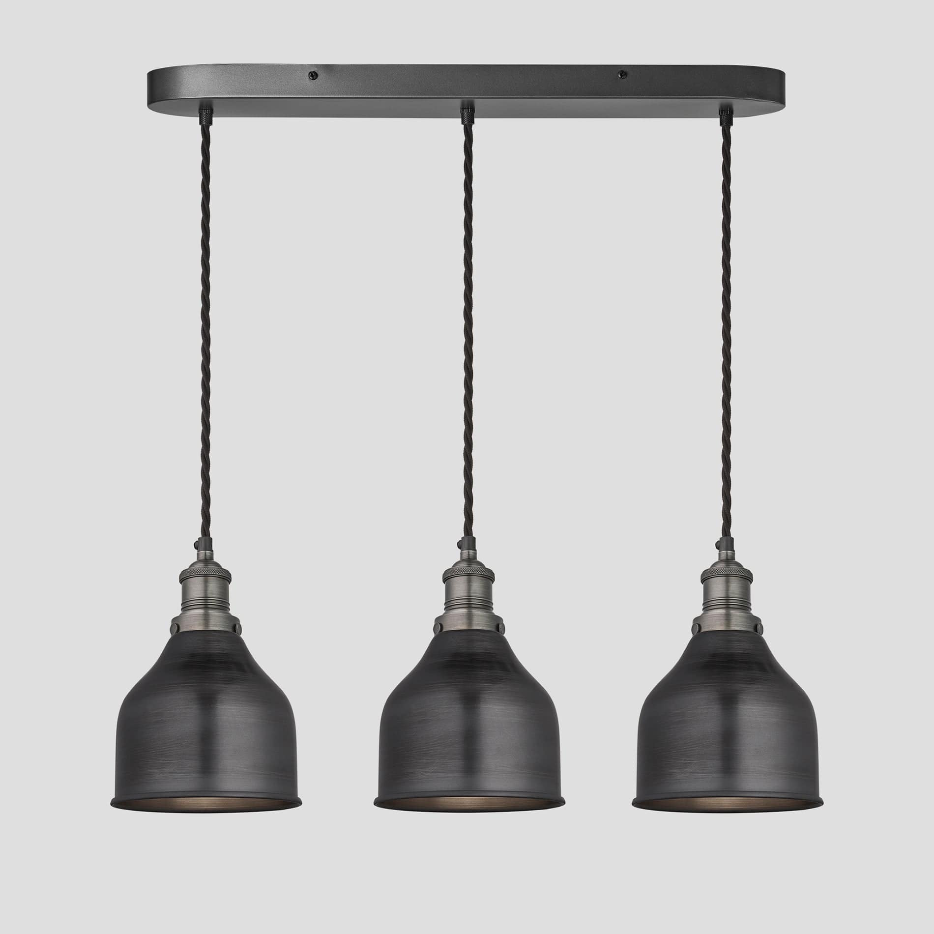 Brooklyn Cone 3 Wire Cluster Lights - 7 inch - Pewter by Industville ...