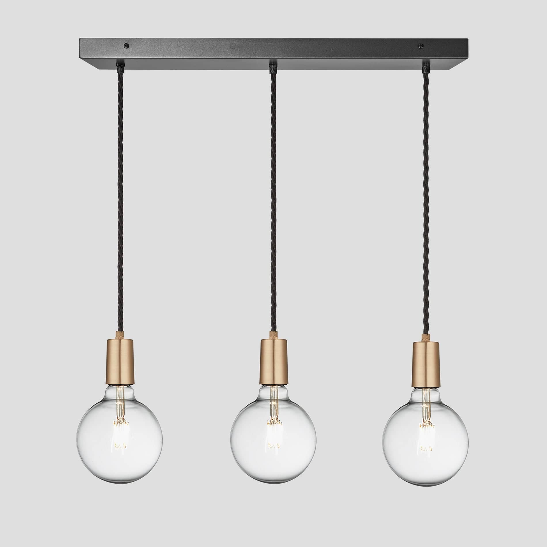 Sleek Edison Cluster Lights - 3 Wire - Brass by Industville | ufurnish.com