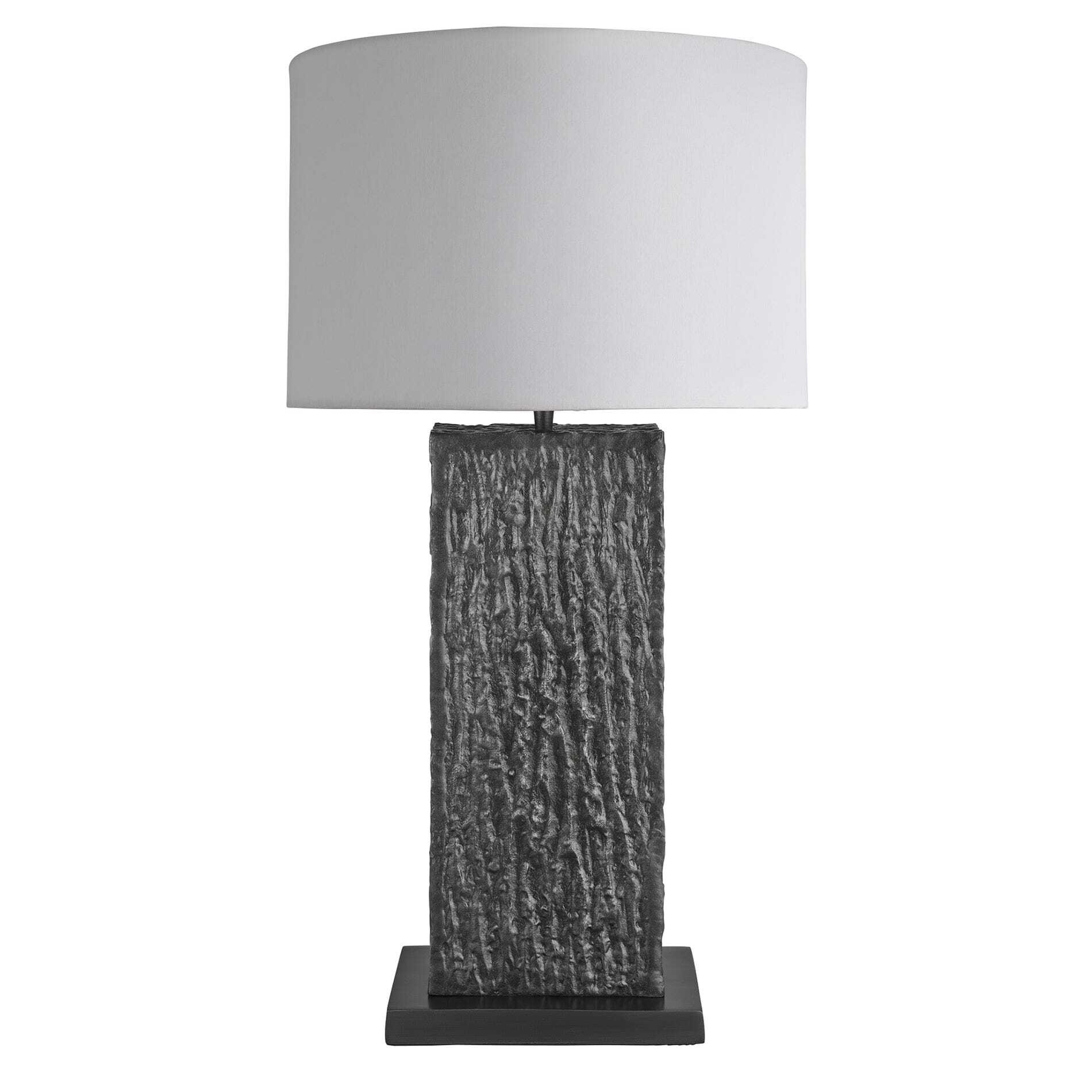 Industville - Ornate Column Table Lamp - Pewter by Industville ...