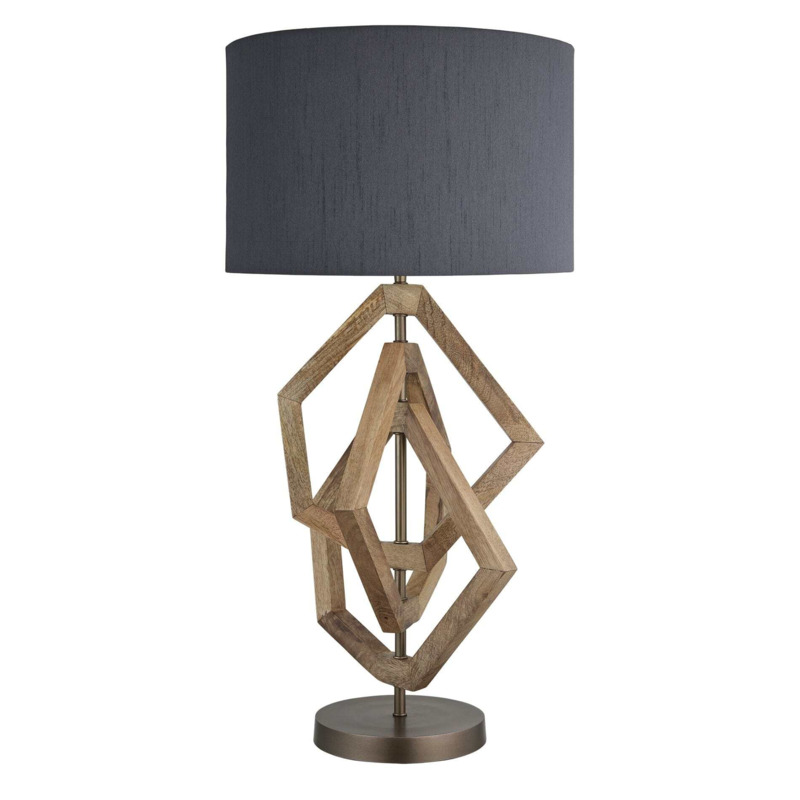 Wooden Geometric Polygon Table Lamp - Natural by Industville | ufurnish.com