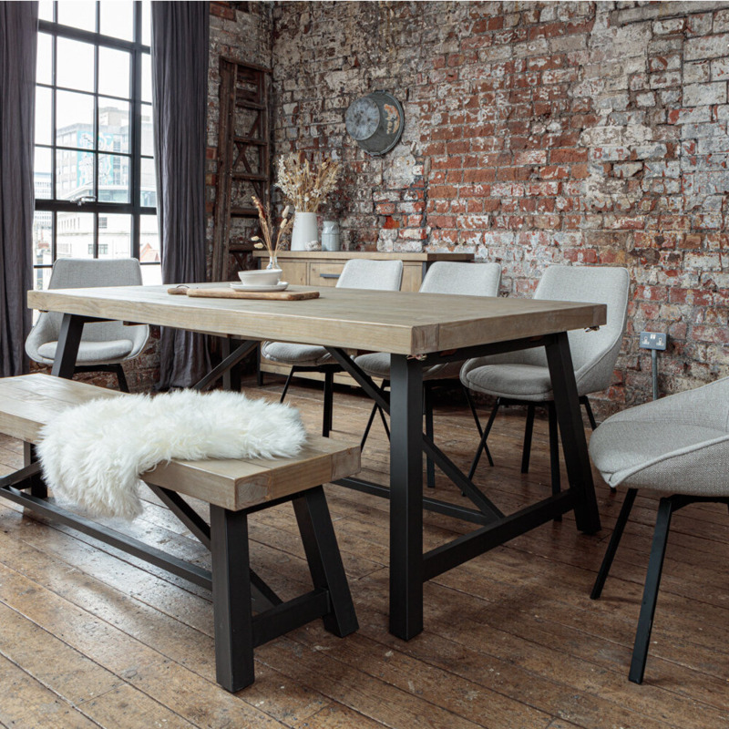 Urban 2m Extendable Dining Table Set with Light Grey Gaudi Dining Chairs by InsideOut Living ...