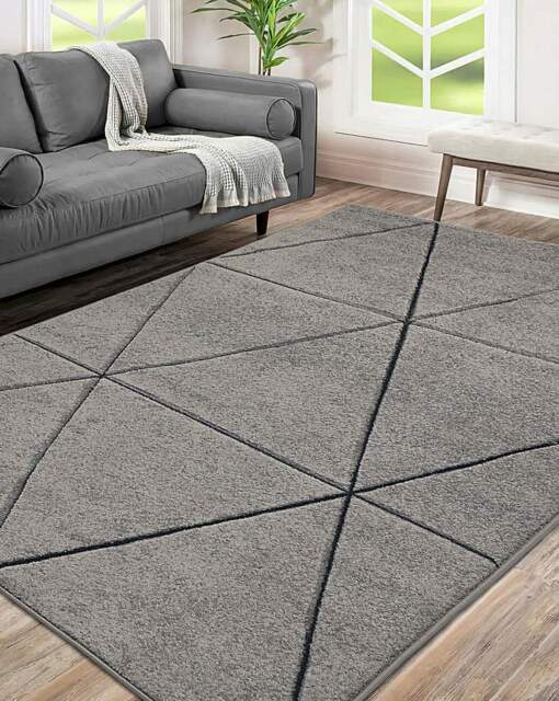Sara Carved Triangle Rug Grey - Homemaker - Size: 80X150 by JD Williams ...