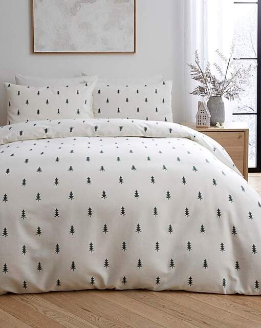 Fraser Fir Brushed Cotton Duvet Set Green - JD Williams - Size: KING by ...