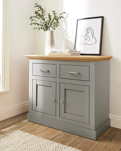 Julipa Ashford 2 Door 2 Drawer Sideboard Grey/Oak Effect - Julipa by JD ...