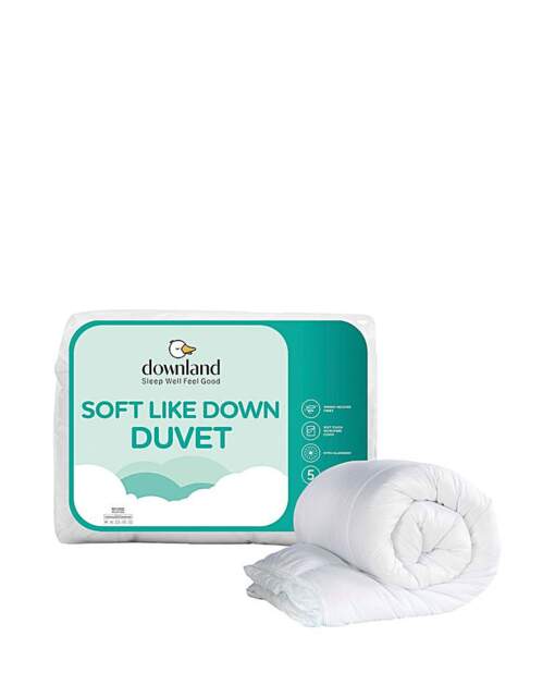 Downland Soft Like Down 10.5 Tog Duvet White - Downland - Size: SINGLE ...