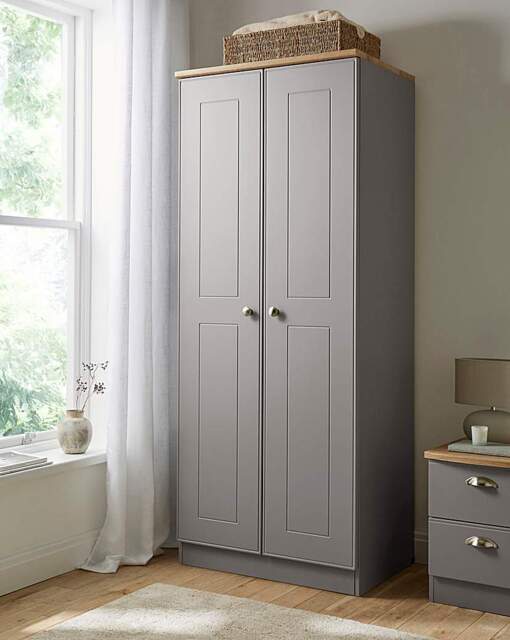 Brooke 2 Door Wardrobe Grey - Welcome by JD Williams | ufurnish.com