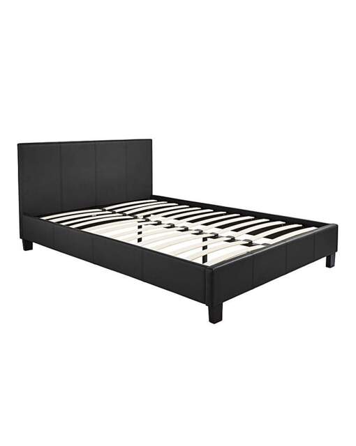 Hayden Faux Leather Bed Frame Black - Essential Collection - Size ...