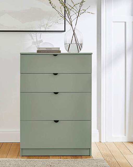 Ellison 4 Drawer Chest Green - Welcome by JD Williams | ufurnish.com