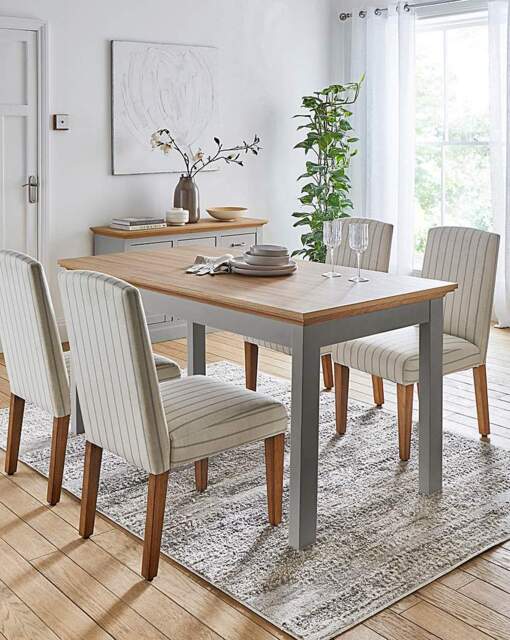 Julipa Ashford Table and 4 Everly Chairs Grey/Natural - Julipa by JD ...