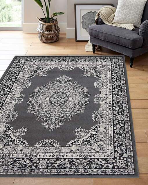 Traditional Medallion Woven Rug Grey - Homemaker - Size: 80X150 by JD ...