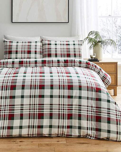 Isla Brushed Cotton Duvet Cover Set RED - JD Williams - Size: SINGLE by ...