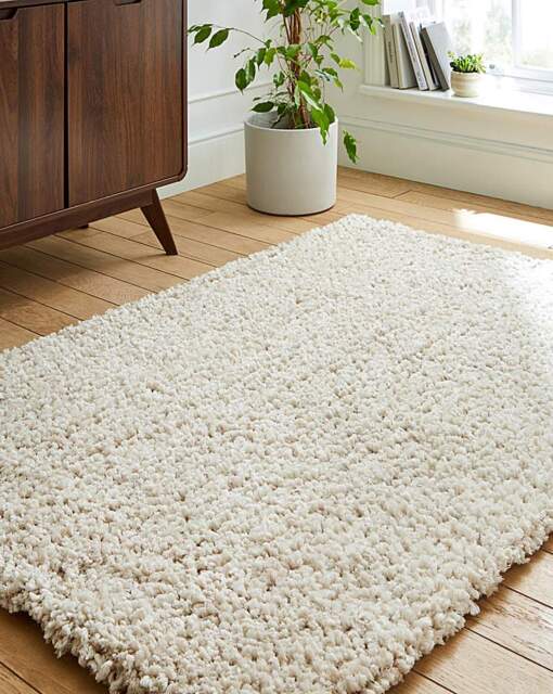 Portland Boucle Shaggy Cosy Rug Cream - Origins - Size: 60X110 by JD ...